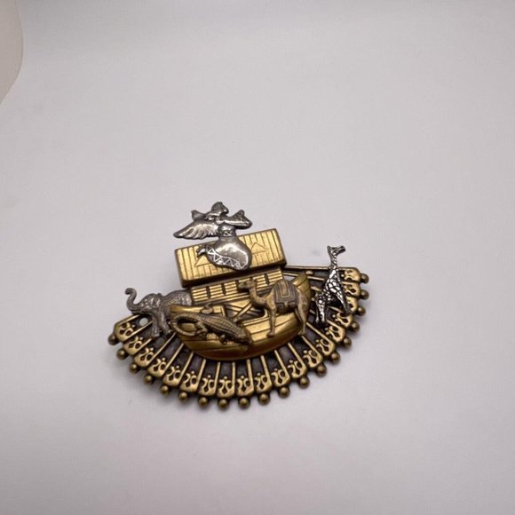 Jewelry | Multi Color Metal Biblical Noahs Ark Brooch Pin | Poshmark